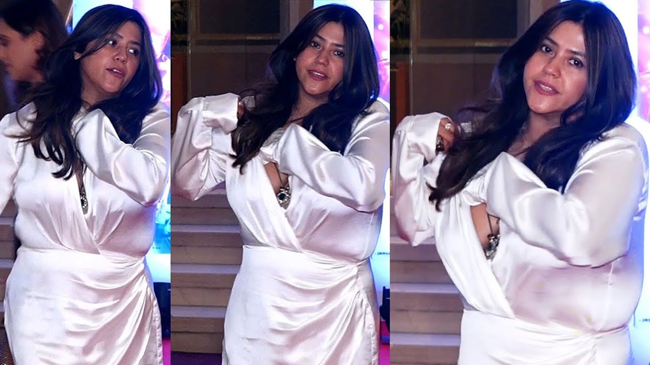 Oops! Ekta Kapoor looking quite Uncomfortable with Adjusting her Loose ...