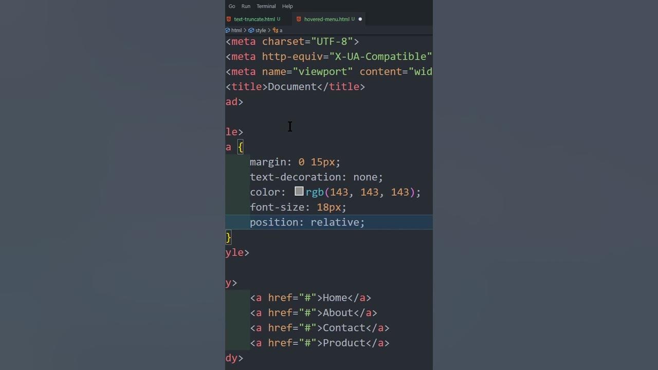 Custom Hovered Menu with CSS #shorts - YouTube