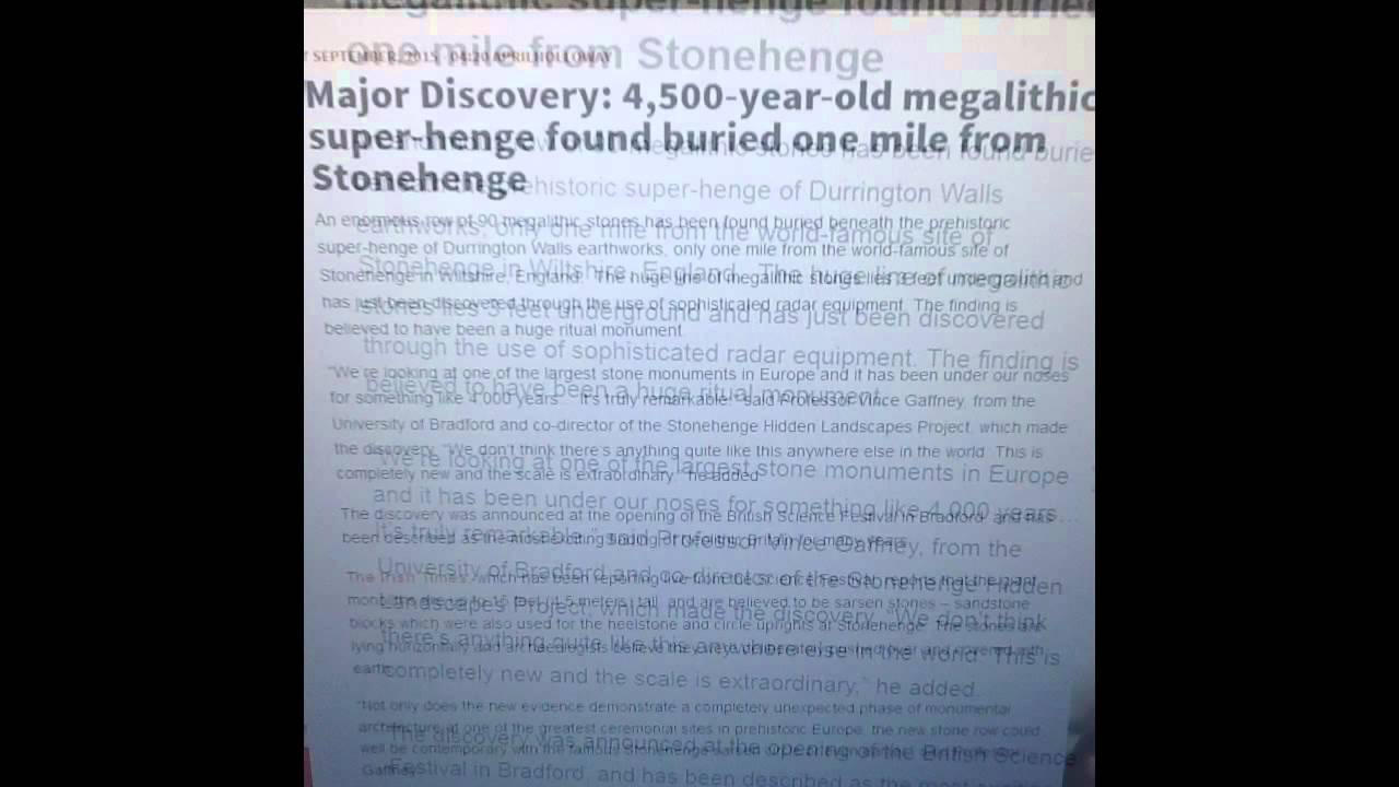 Major Discovery: 4,500 Year Old Megalith Super-Henge Found Near ...