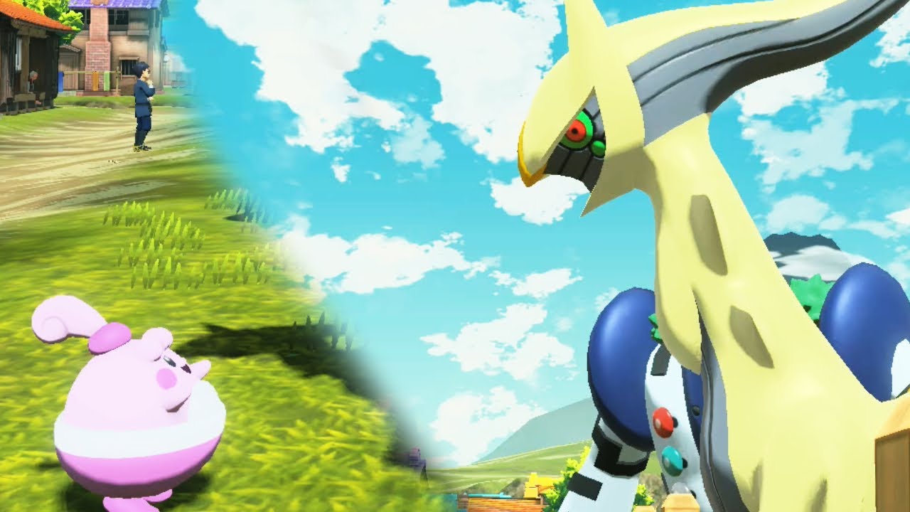 Happiny speaks with Arceus over the fence [Pokemon Legends Arceus ...