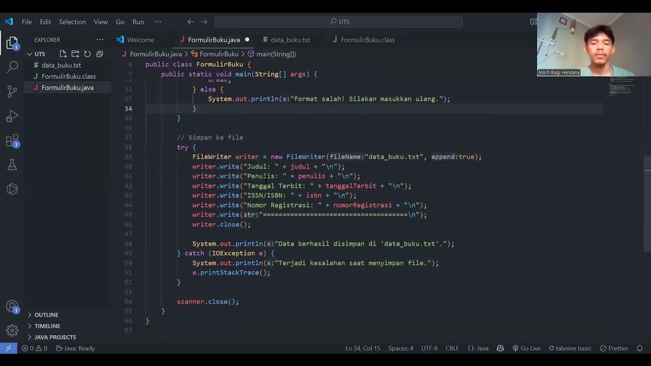 Moch Biagi Handana Kelas E, Registrasi buku dengan regex - YouTube