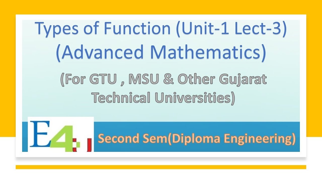TYPES OF FUNCTION | Unit-1 Lecture-3 | Advanced Mathematics | Diploma ...