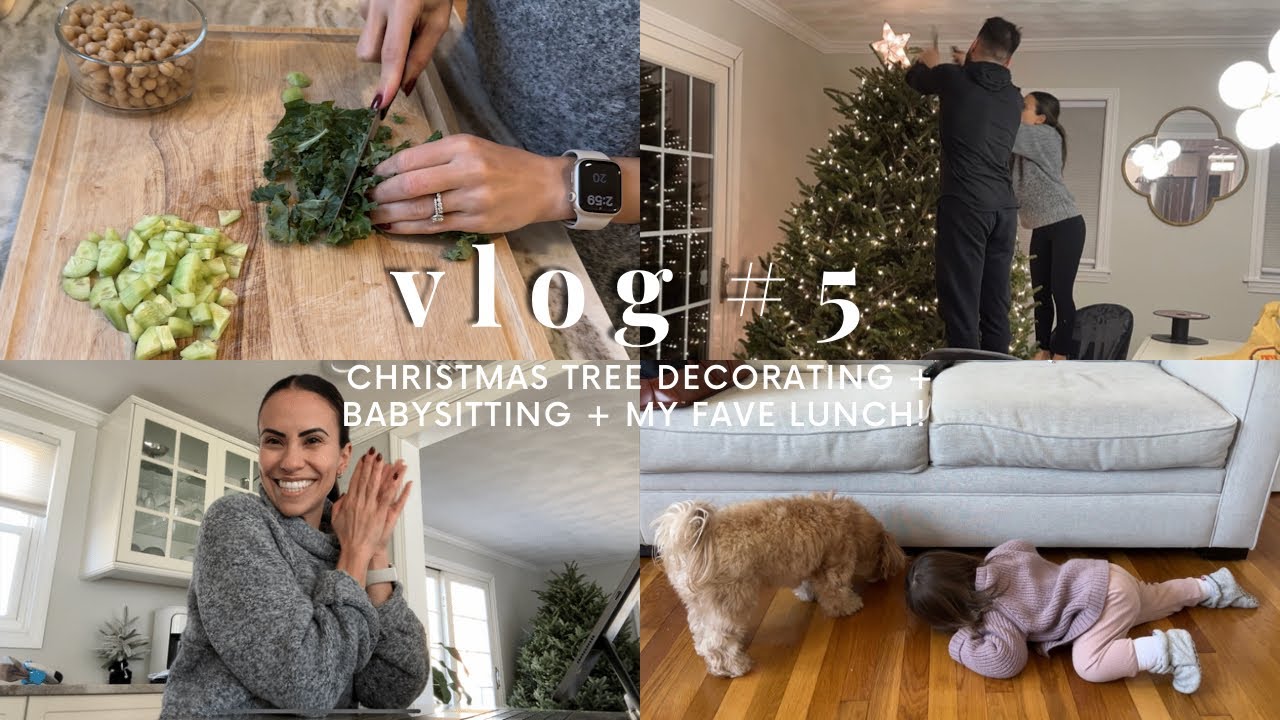 Christmas tree decorating + babysitting my niece + my fave lunch! - YouTube