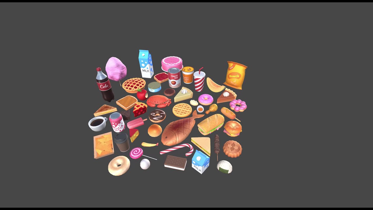 Low Poly Food Pack 3 - YouTube