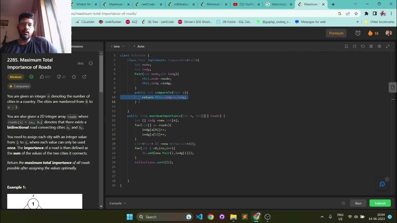 Leetcode | 2285. Maximum Total Importance of Roads - YouTube