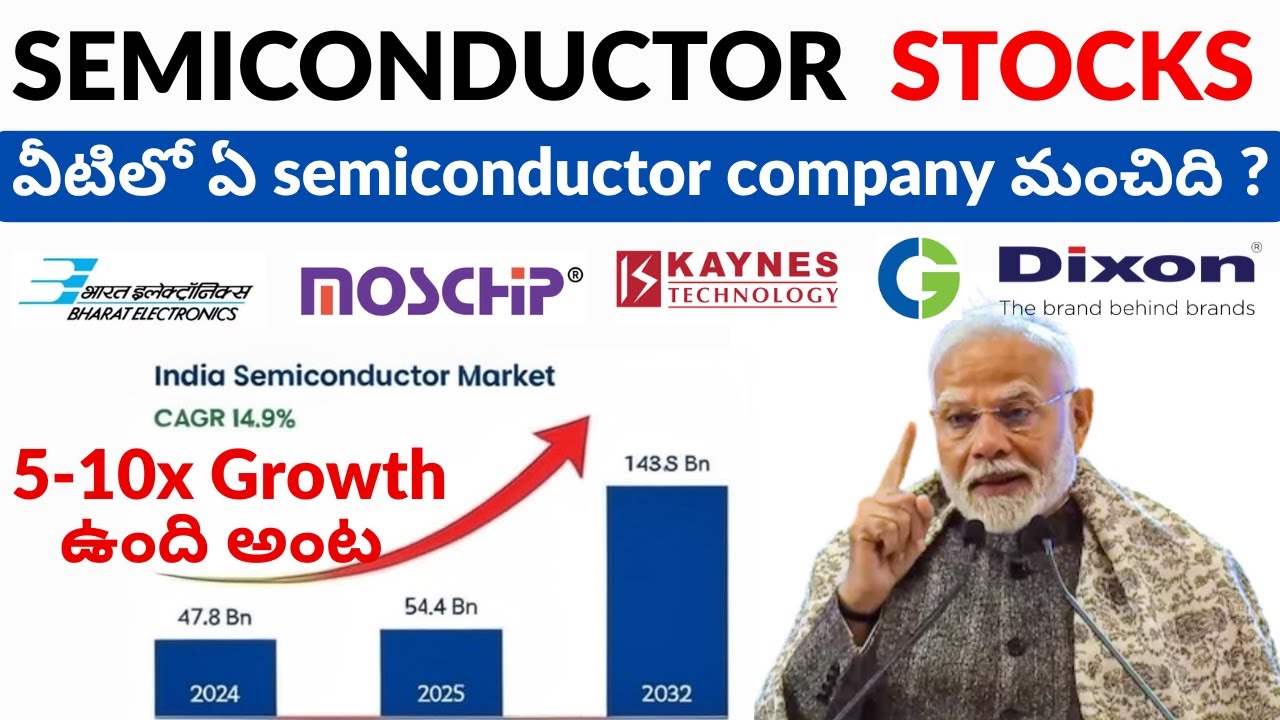 India’s Semiconductor BOOM Explained in Telugu | Semiconductor Stocks to Watch in 2025 in Telugu ...