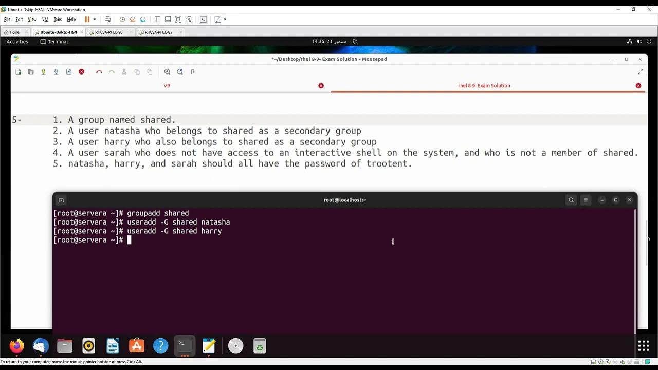 Question 05 Ex200 Add Users and Groups RHEL 9 and 8 - YouTube