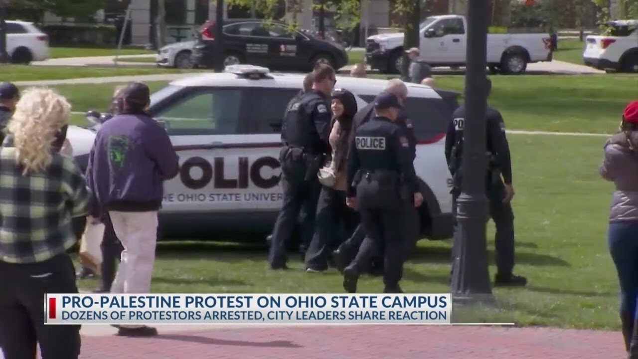 Pro-Palestine protest on Ohio State Campus - YouTube