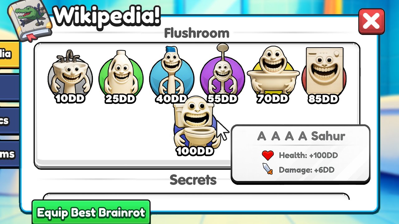 Every NEW Brainrot in FLUSHROOM WORLD of Brainrot Evolution! (Roblox ...