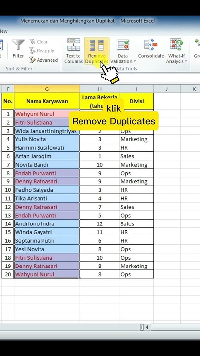 Cara cepat menghapus data duplikat - YouTube