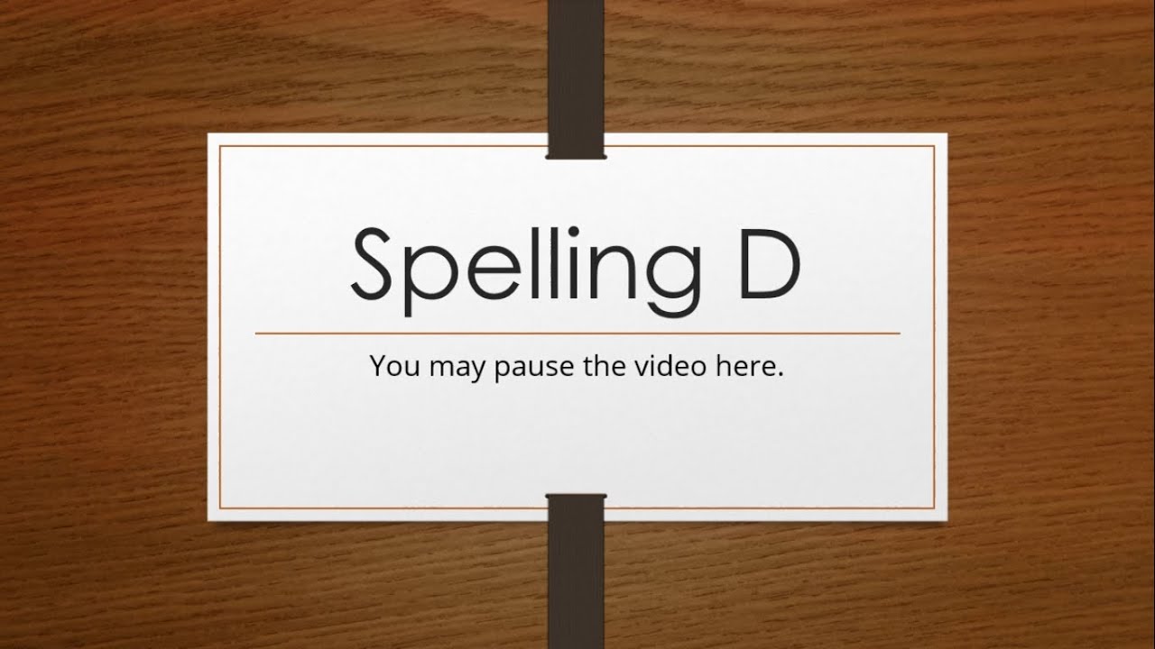 Spelling D - Guided Spelling Exercises for Kids - YouTube