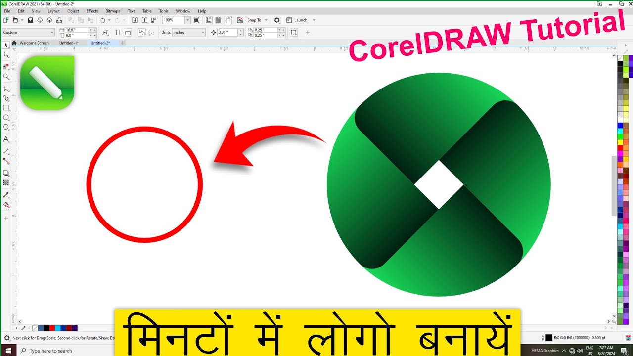 Corel draw Logo Design in Coreldraw || Best 3d Logo Design - YouTube