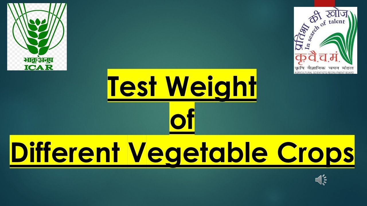 Test weight of different vegetable crops #asrb #icar_net # ...