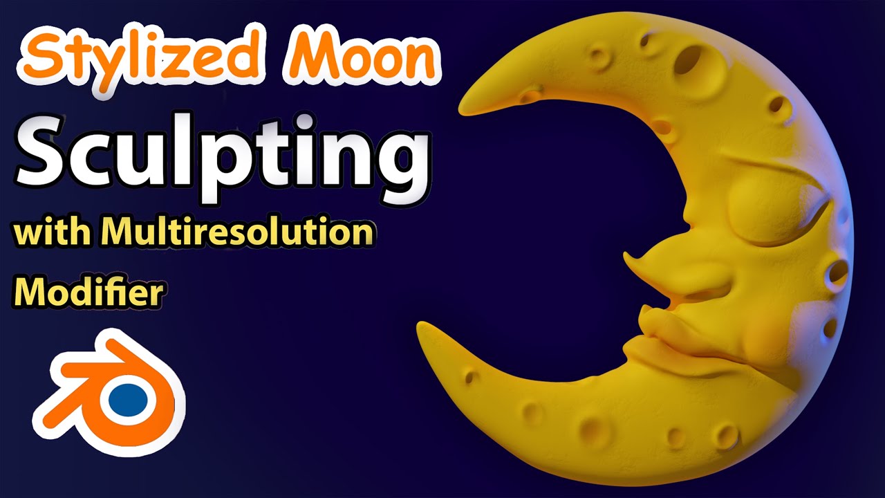 Sculpting Stylized Sleeping Moon with Blender 3.2 | Sculpting for ...