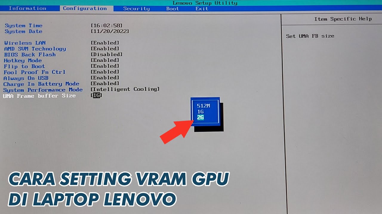 Cara Mengubah VRAM IGPU AMD Ryzen di Laptop Lenovo - YouTube