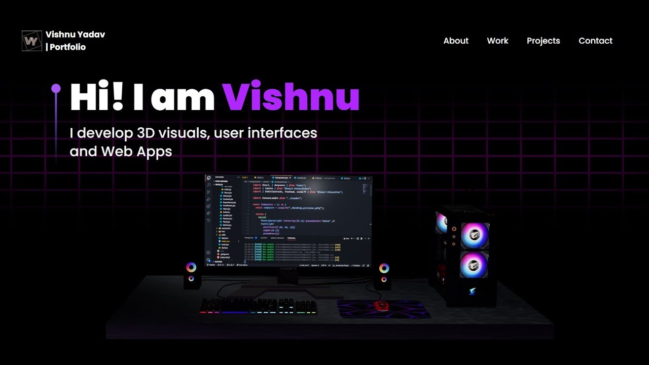 3D Portfolio Website| Vishnu Yadav | Reactjs Threejs TailwindCSS Framer ... 3D Portfolio Website| Vishnu Yadav | Reactjs Threejs TailwindCSS Framer ...