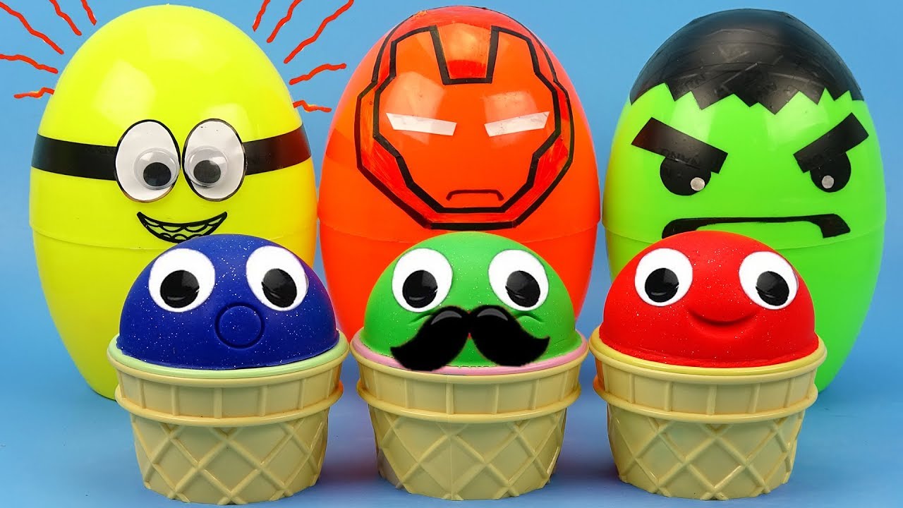 3 Colors Play Doh Ice Cream Cups Peppa Pig Surprise Toys Yowie Kinder ...