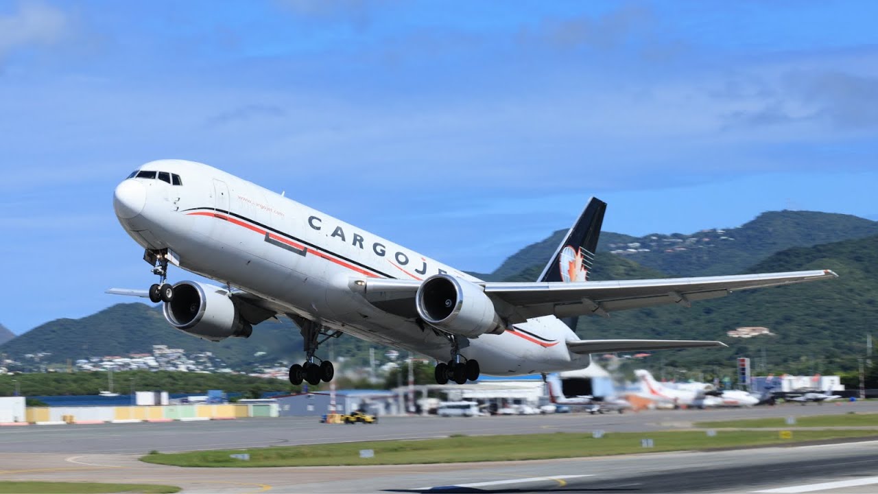 Rare Cargo Jet 767 Takeoff at SXM - Maybe the Last One?! - YouTube