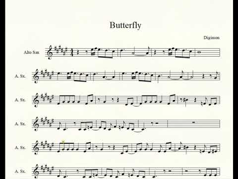 Butterfly from Digimon for Alto Sax - YouTube
