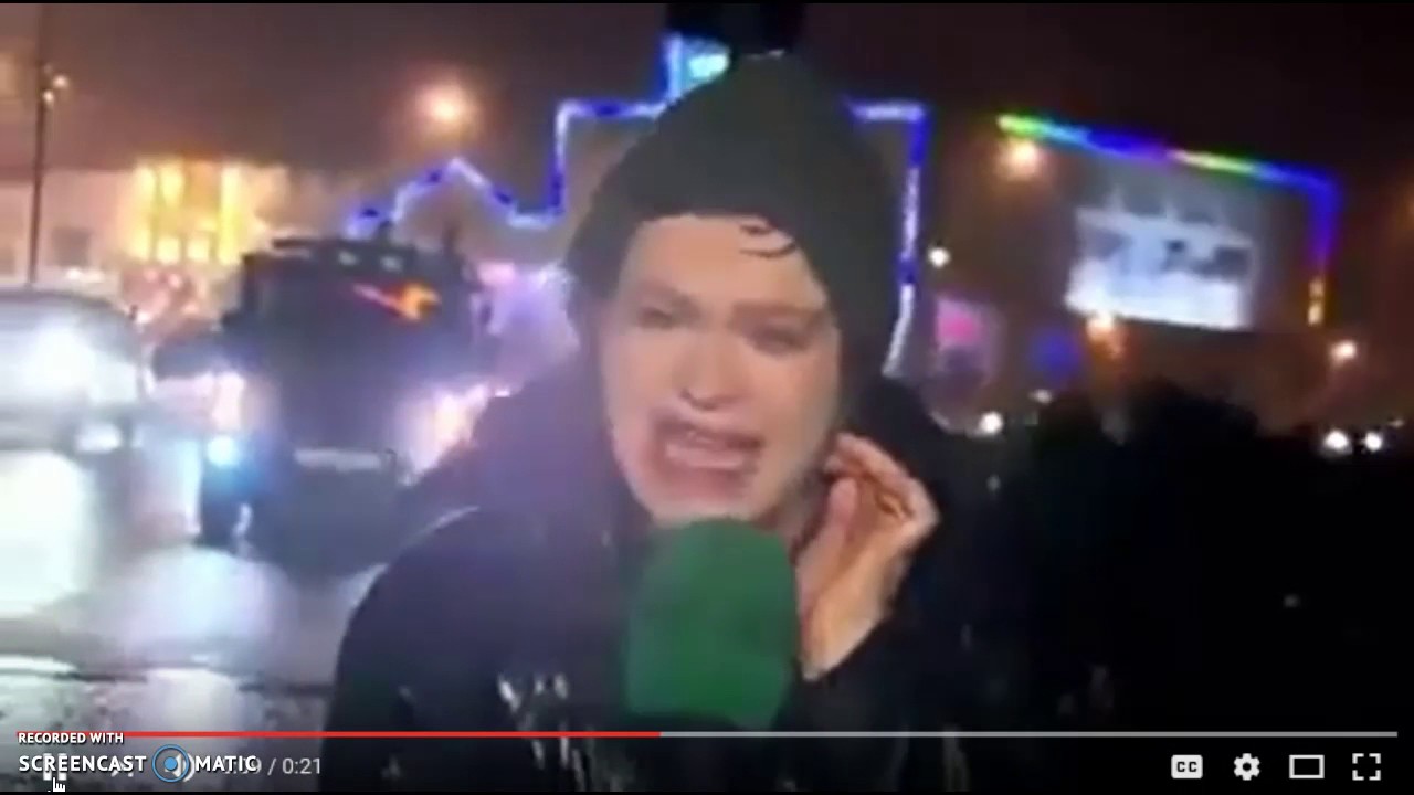 news reporter gets hit in the face with a stop sign - YouTube