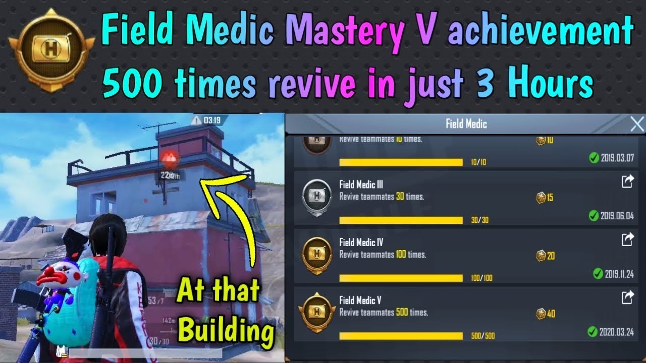 How to complete Field Medic Achievement in just Three Hours | Pubg ...
