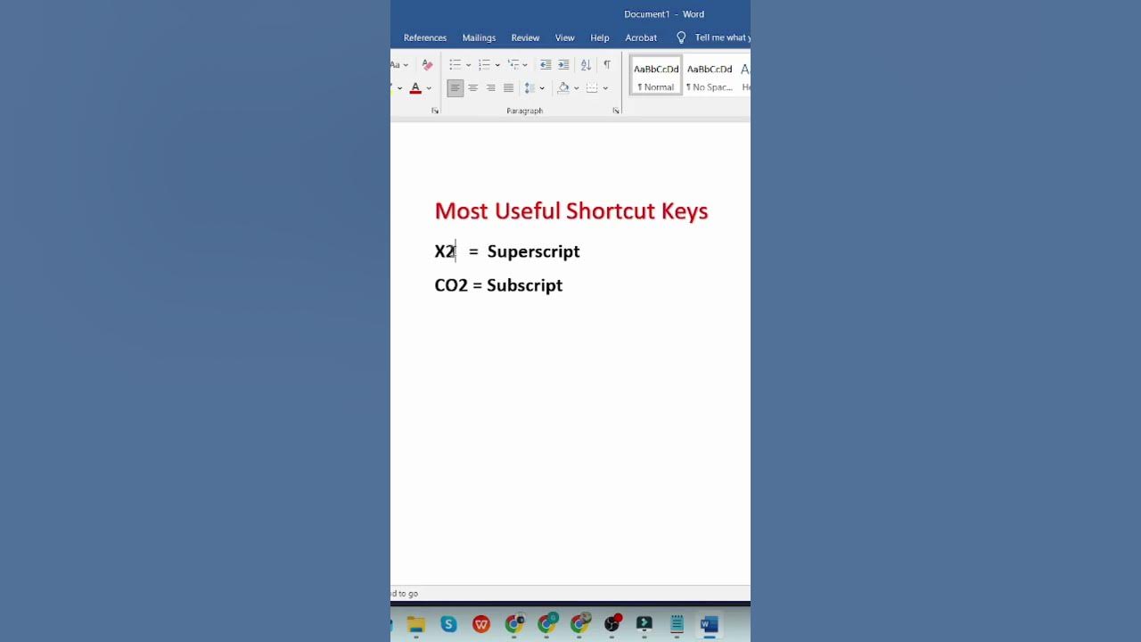 Most Useful Shortcut Keys in MS Word | #superscript #Subscript #shortcutkeys |GIITM - YouTube