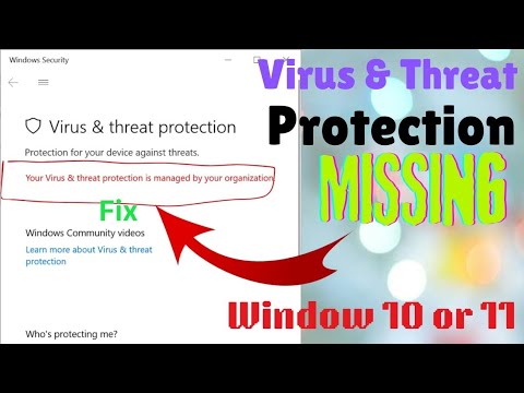 virus & threat Protection missing fix in window 10 or 11#laserimpact ...