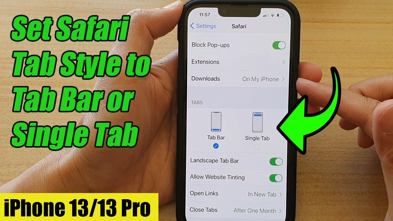 iPhone 13/13 Pro: How to Set Safari Tab Style to Tab Bar or Single Tab ...
