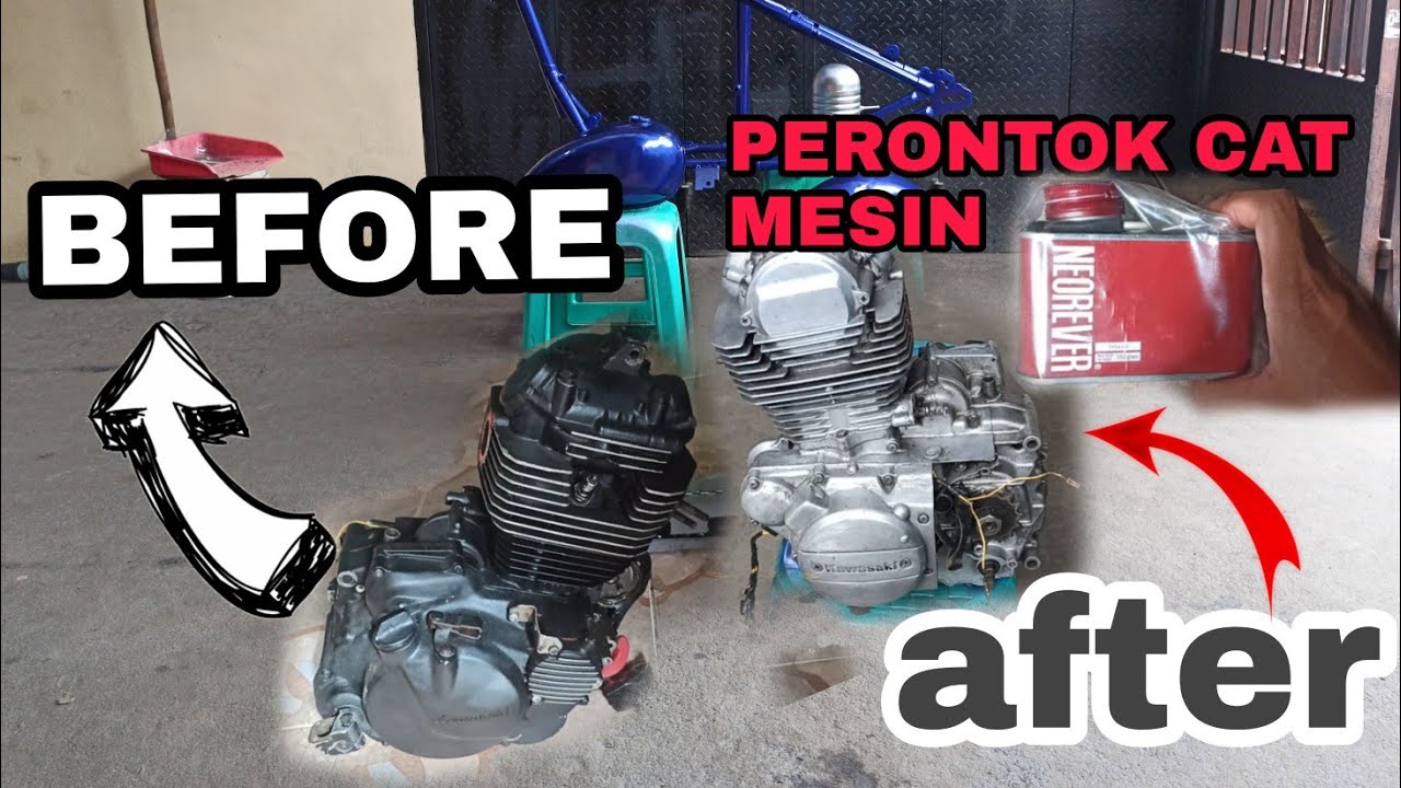 Merontokkan cat mesin motor BINTER MERZY ke warna dasar dengan paint ...