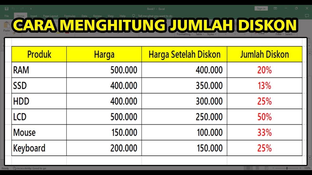 Cara Menghitung Kenaikan Harga di Excel | Praktis dan Mudah! - YouTube