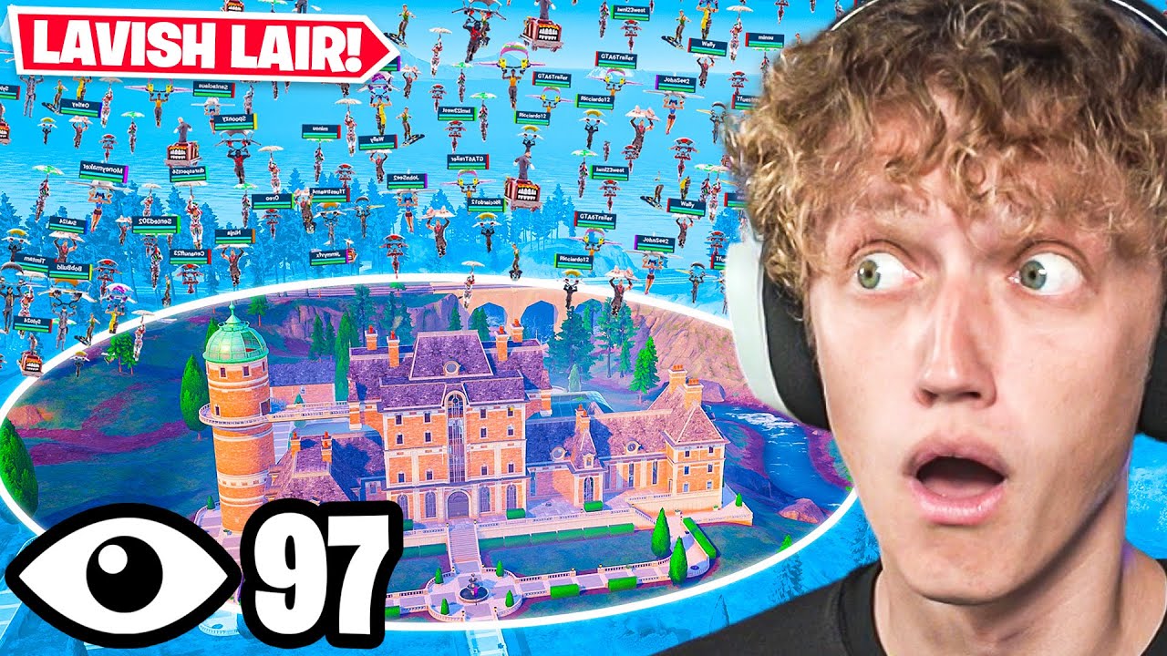 100 Players Land At LAVISH LAIR In Fortnite Chapter 5! - YouTube