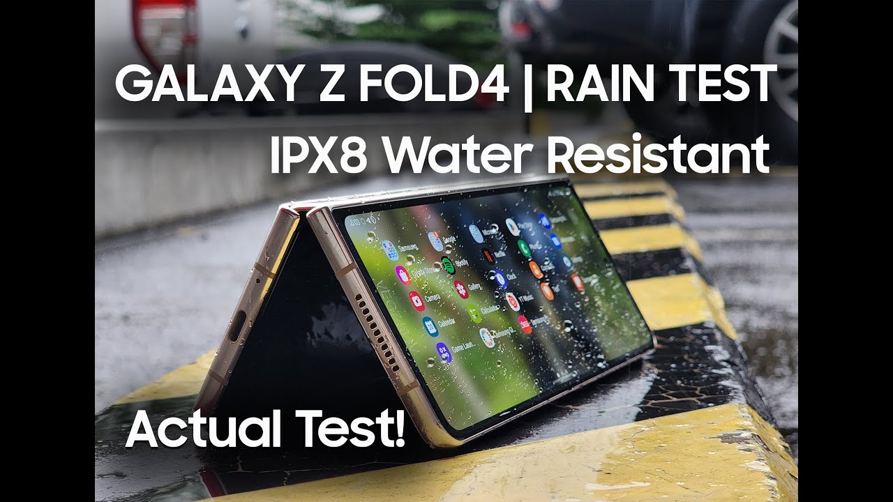 Samsung Galaxy Z Fold4 Water Test (Rain) | Watching videos under the ...
