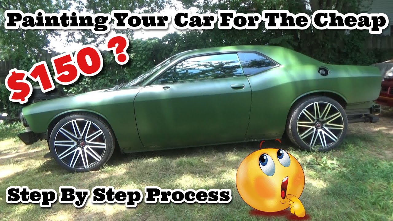 How To Paint A Car At Home With $150 UreChem Satin Black & Army Green ...