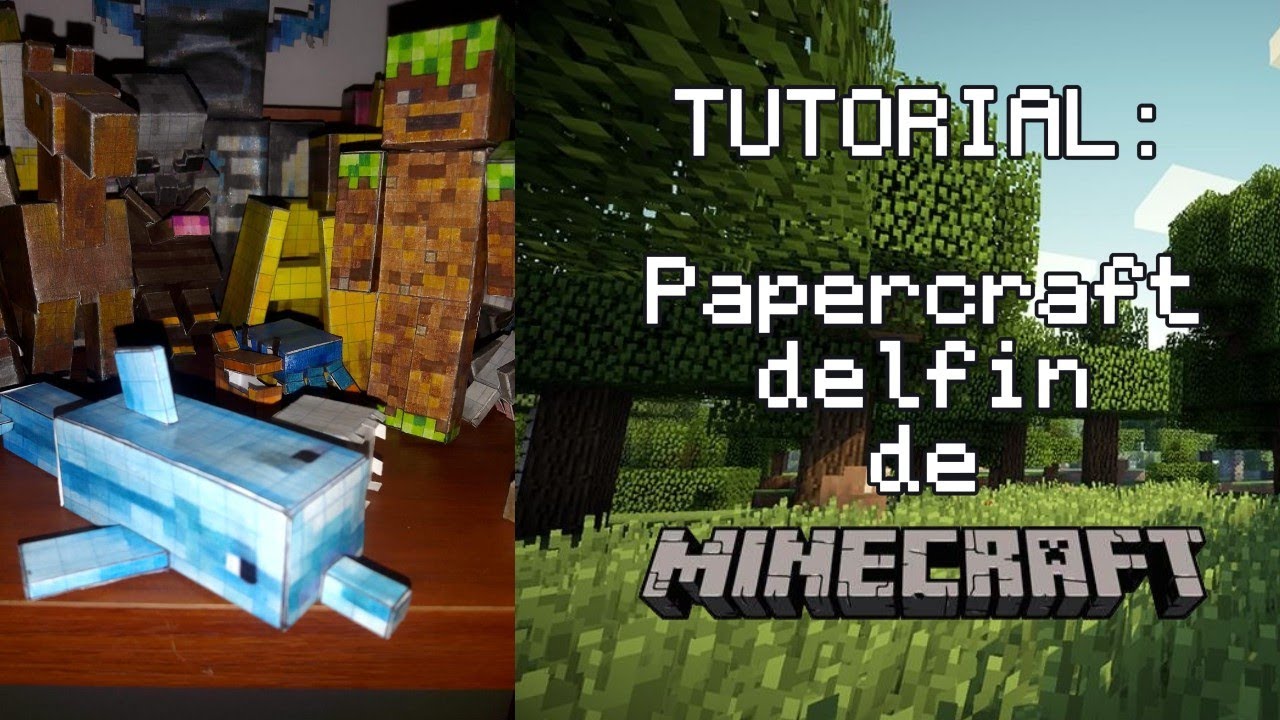 Como hacer un Delfín de minecraft con papel (papercraft) - YouTube