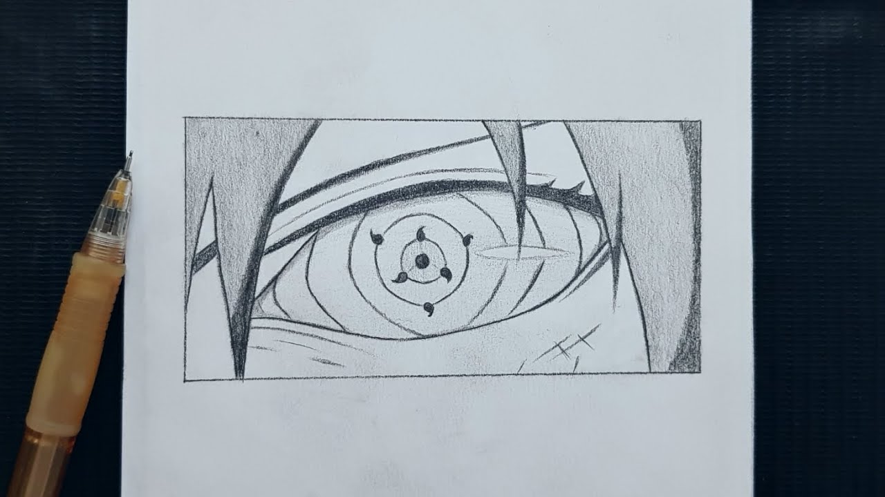how to draw Sasuke's eye Rinnegan || Rinnegan Eye step by step || easy ...