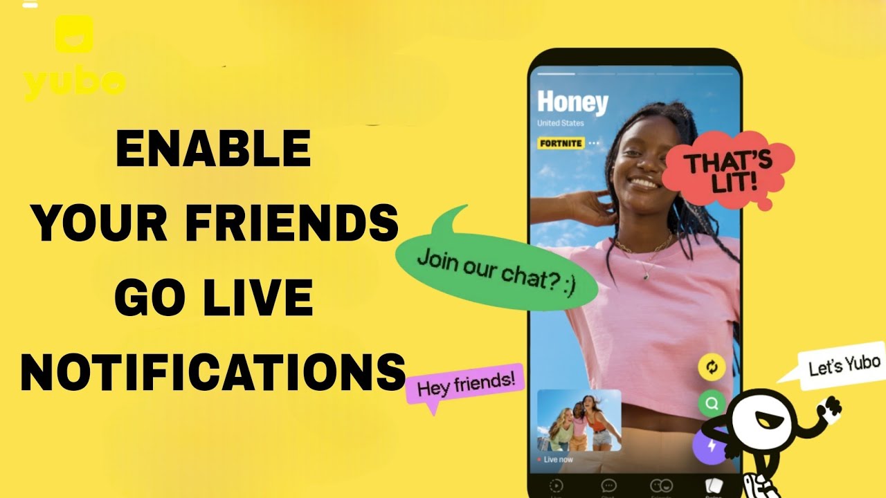 How To Enable Your Friend Go Live Notifications On Yubo App - YouTube