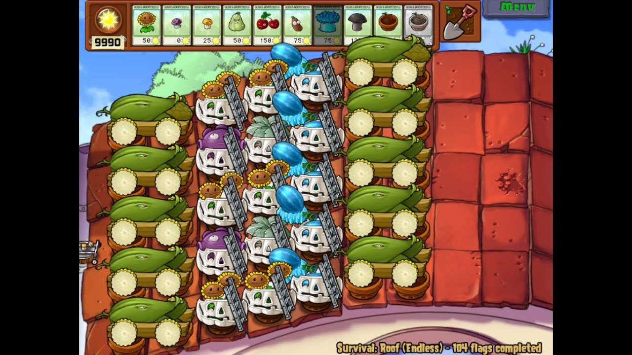 PvZ Roof Endless Final Part - YouTube