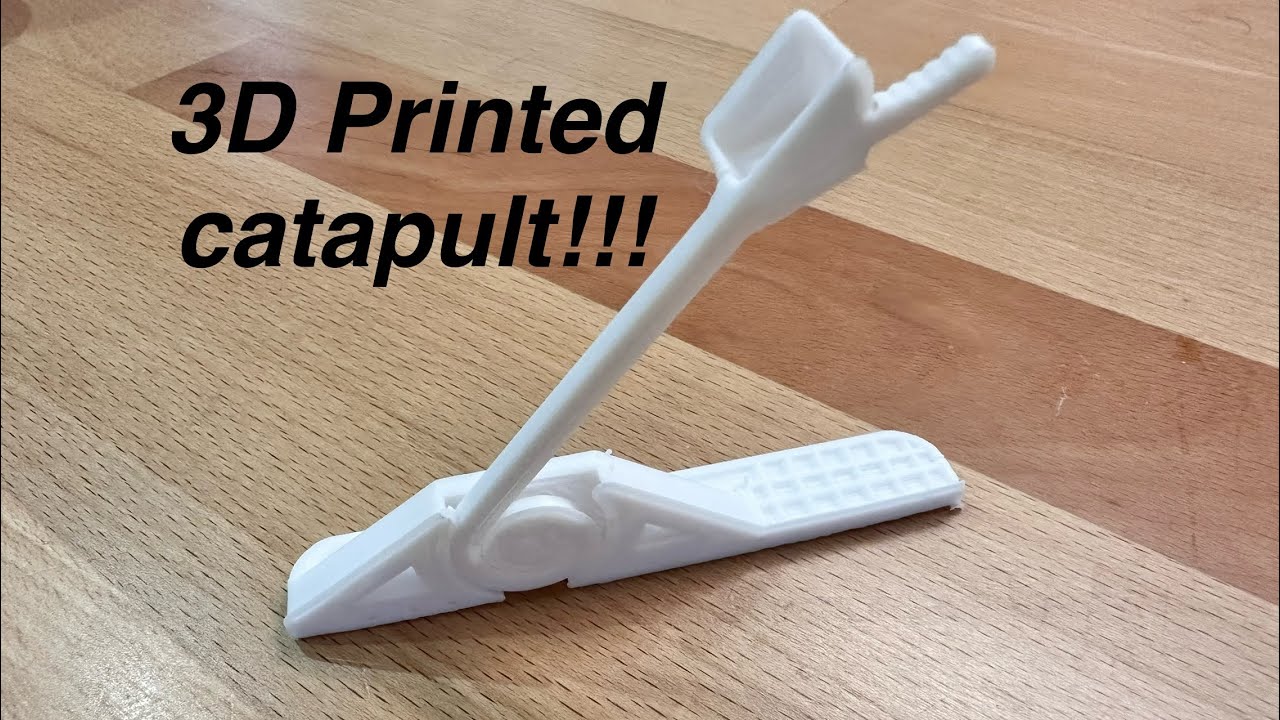 Timelapse and review of 3D printed catapult. Comment “STL FILE” for the ...