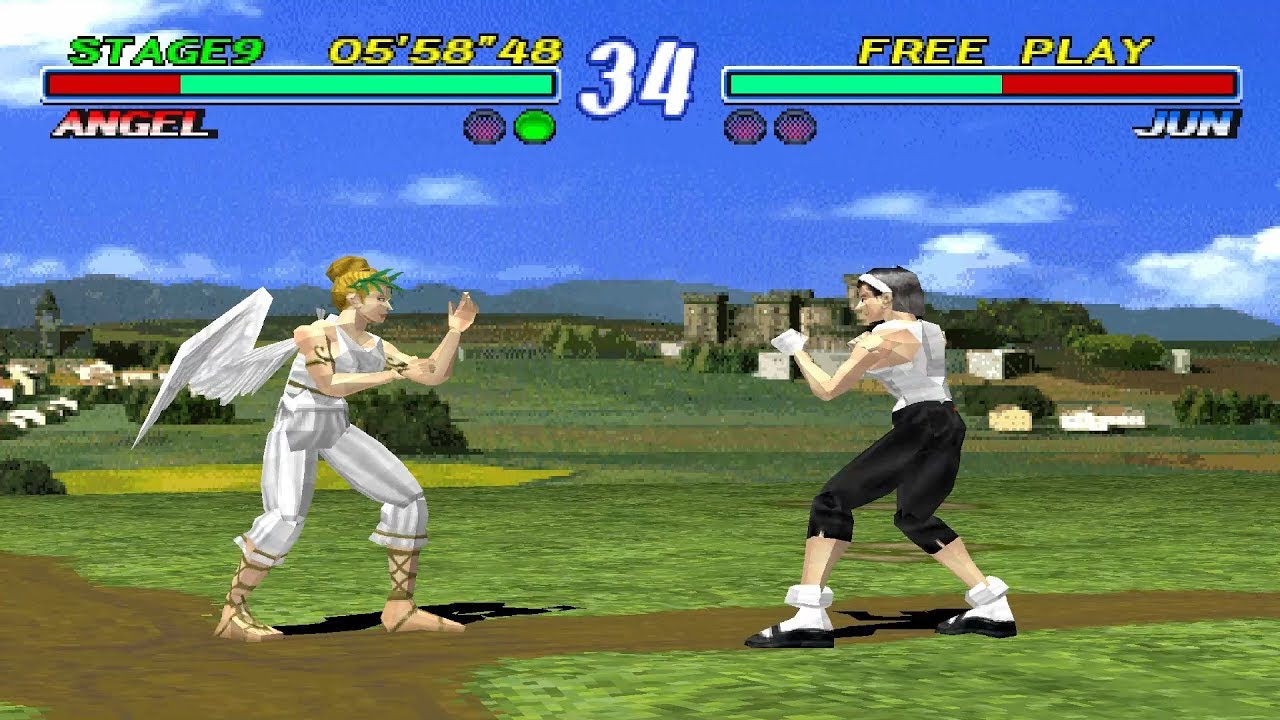Tekken 2 [PS1] - play as Angel - YouTube