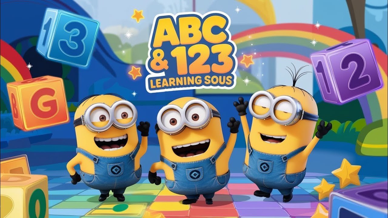 ABC & 123 Learning Song | Fun Minions Cartoon Rhyme for Kids ...