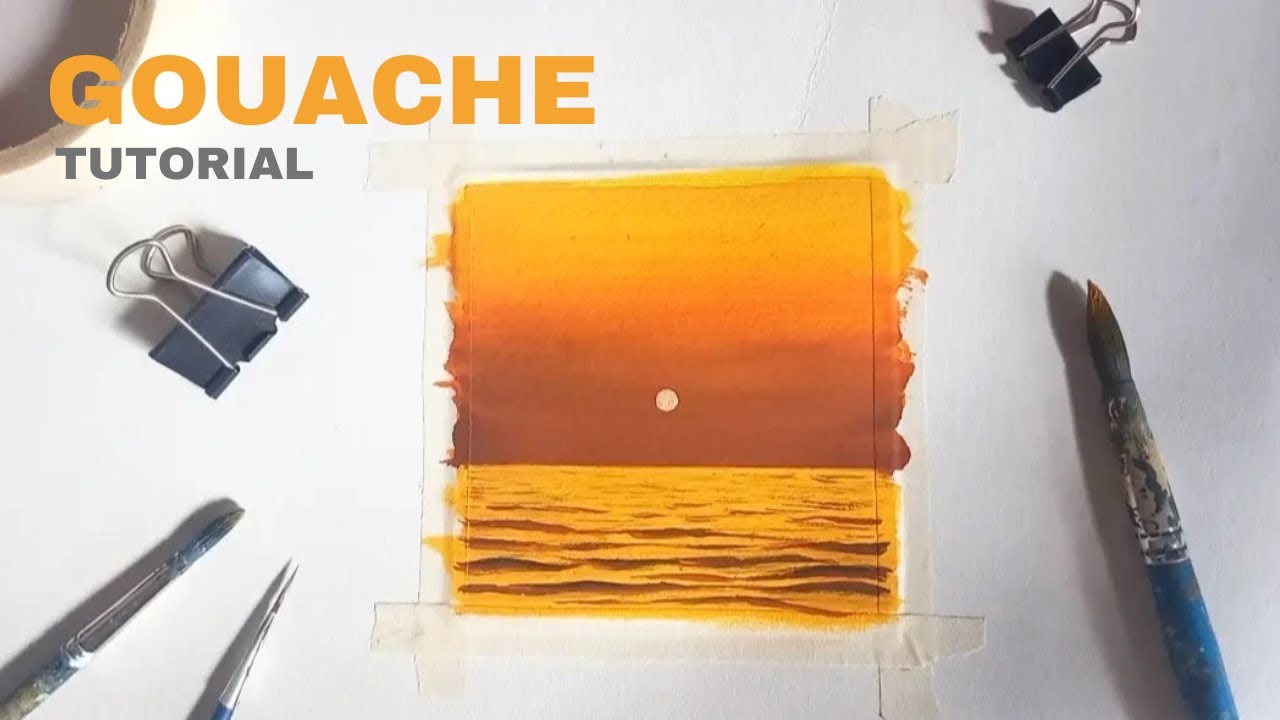 Painting Sunset with Gouache - Tutorial for Beginners - YouTube