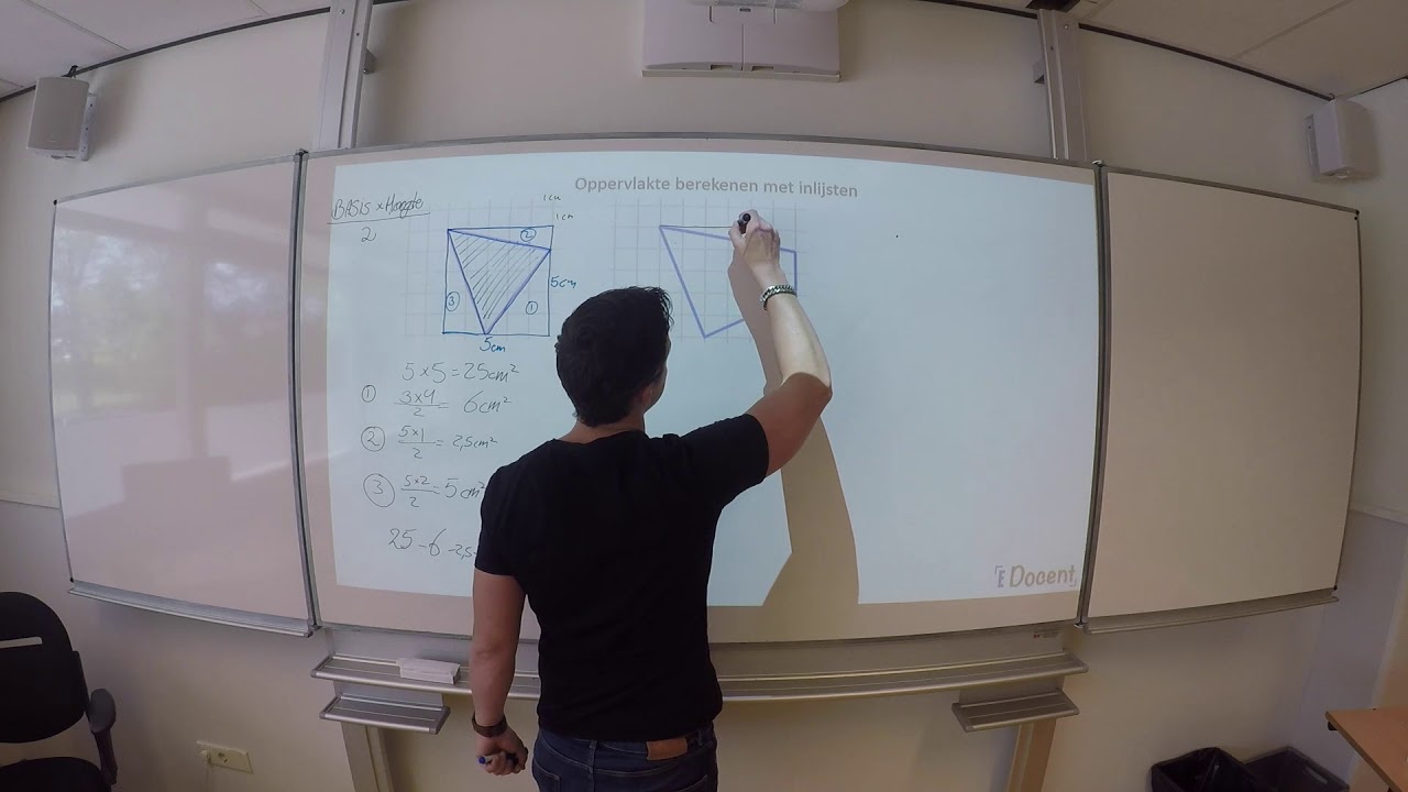 Wiskunde T Lammerts Oppervlakte berekenen met inlijsten - YouTube