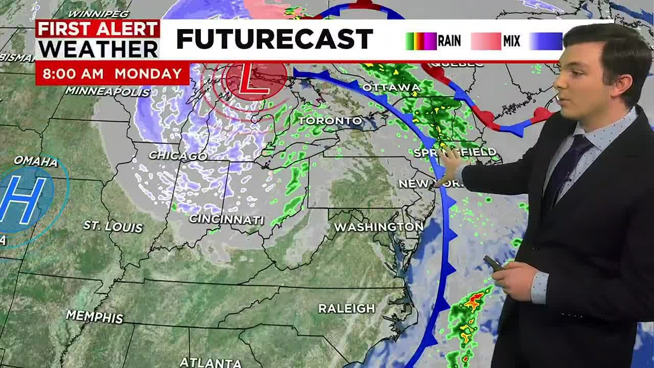 Wet Weather Continues for Monday, Cooler & Breezy Mid-Week - YouTube