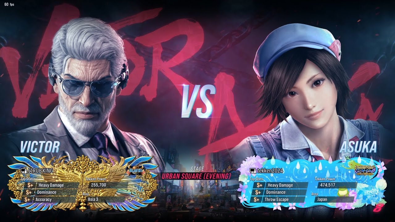 TEKKEN8 S1 - SCRUB KING ( VICTOR ) VS tekken2024 ( ASUKA ) Japan Server ...
