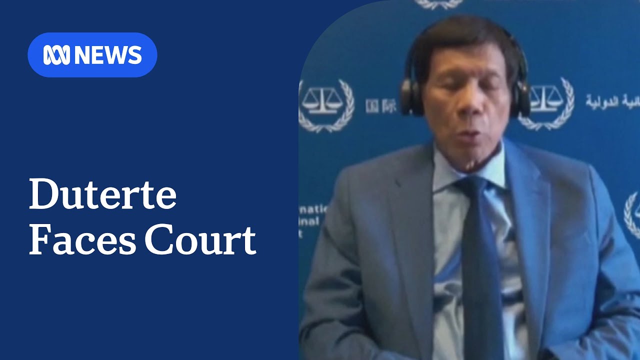 Philippines ex-president Rodrigo Duterte appears at the Hague | ABC ...
