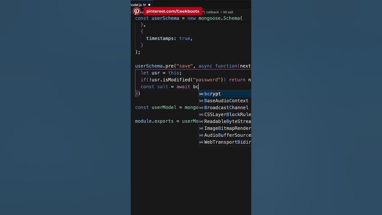 Mongoose Middleware For Password Encryption Nodejs And Mongodb Tutorial Geekboots Youtube