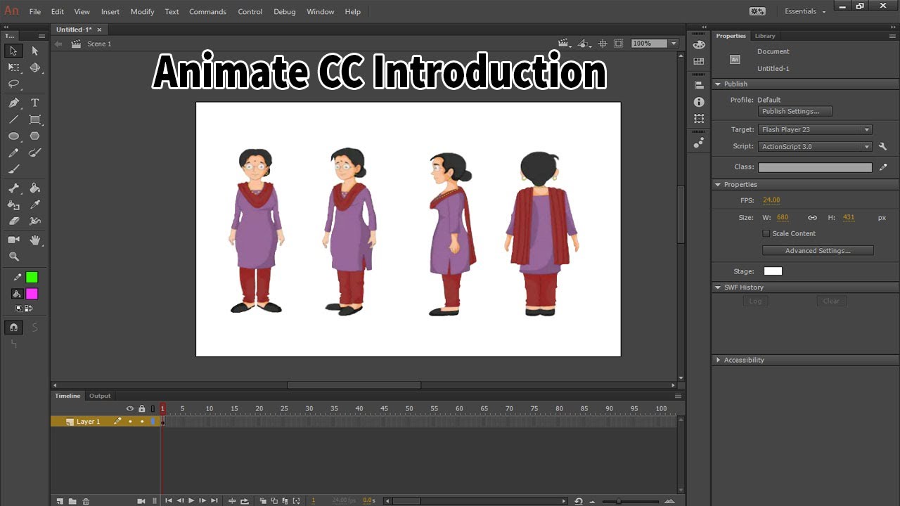 Adobe Animate CC full Introduction Tutorial For Beginners and ...