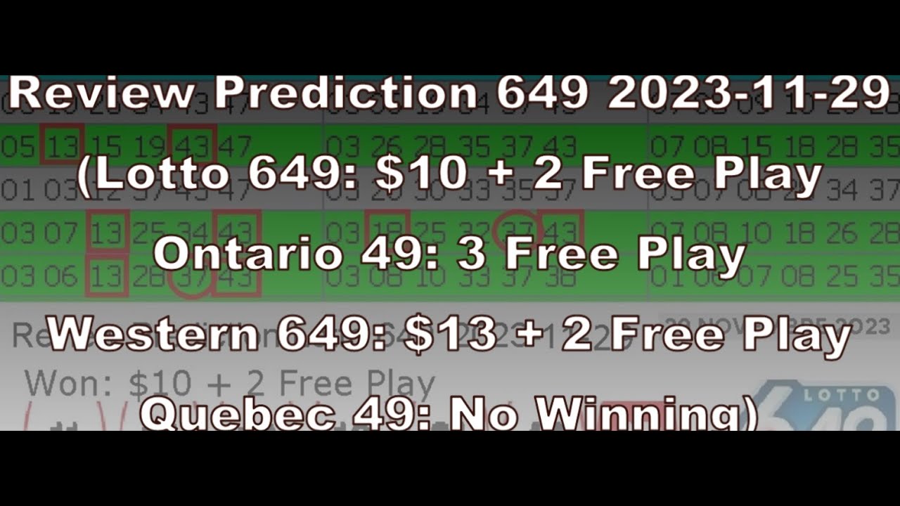 Review Winning Prediction Lotto 6.49 for 2023-11-29 - YouTube