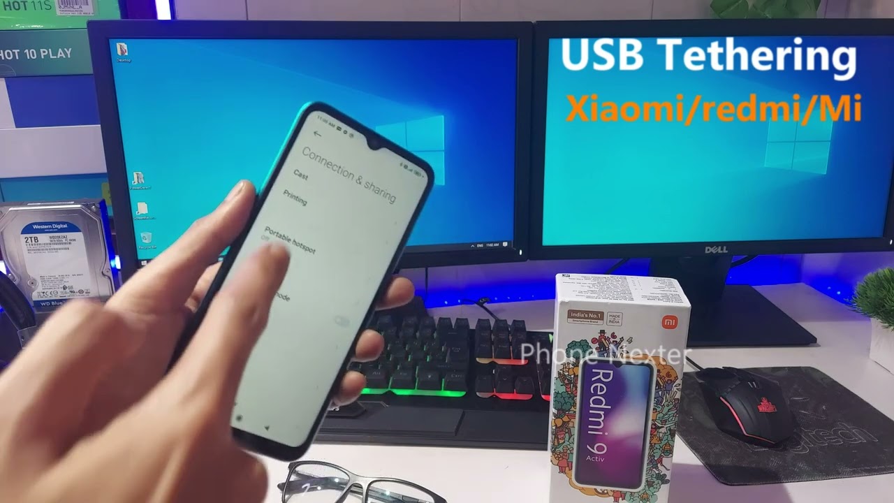 How to Connect Mobile Internet to PC in Redmi 9,9 Activ,Redmi 9 me USB ...