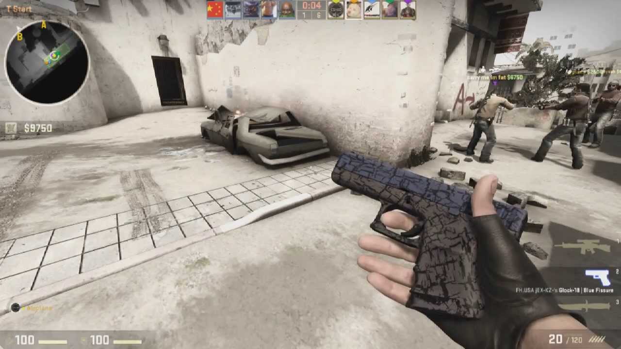 Glock 18 Blue Fissure - Counter Strike Go Skin - YouTube
